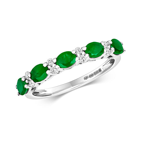 Diamond Oval Emerald Claw Set Eternity Ring RD440WE - Hallmark ...
